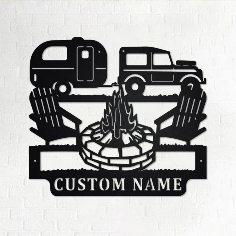 Vintage Trailer Metal Wall Art Personalized Metal Name Sign Camping ...