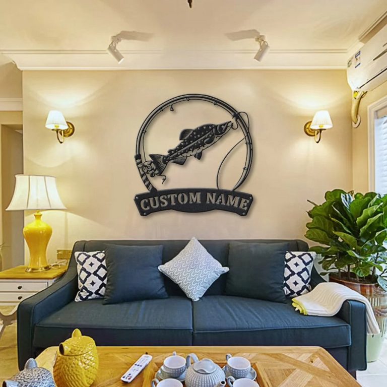 Alaska Salmon Fish Metal Art Personalized Metal Name Sign Decor Home ...