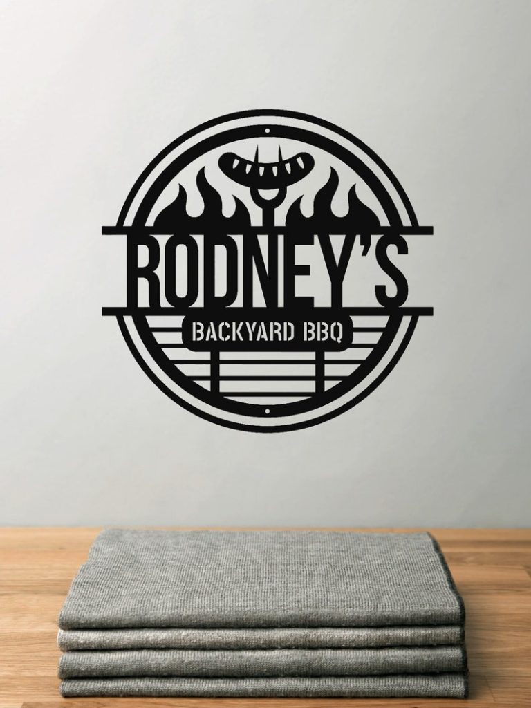 Back Yard BBQ Personalized Metal Signs Custom Barbecue Sign Chill ...