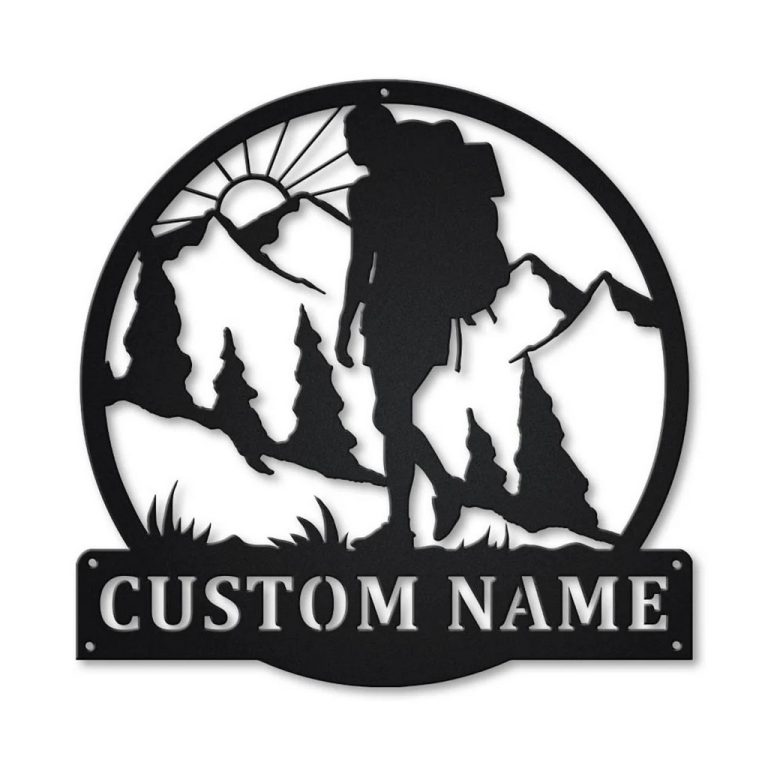 Backpacking Hiking Metal Sign Personalized Metal Name Signs Home Decor ...