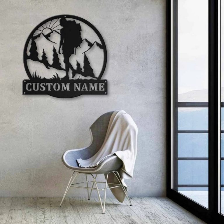 Backpacking Hiking Metal Sign Personalized Metal Name Signs Home Decor ...