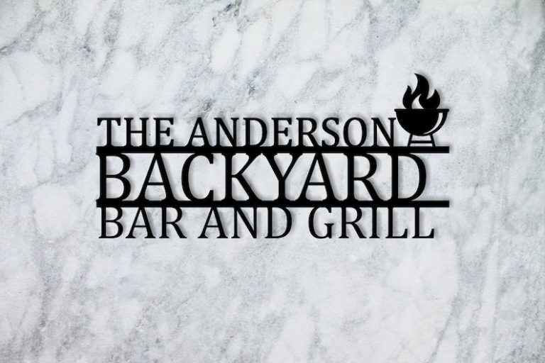 Backyard Bar And Grill Personalized Metal Signs Patio Decor Grilling ...