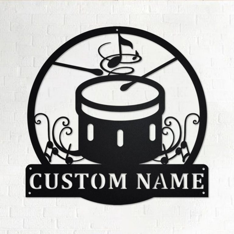 Bass Drum Musical Instrument Metal Art Personalized Metal Name Sign ...