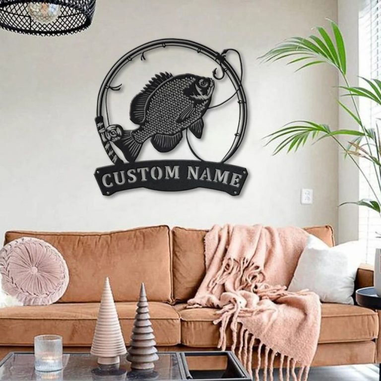 Bluegill Fish Metal Art Personalized Metal Name Sign Decor Home Fishing ...