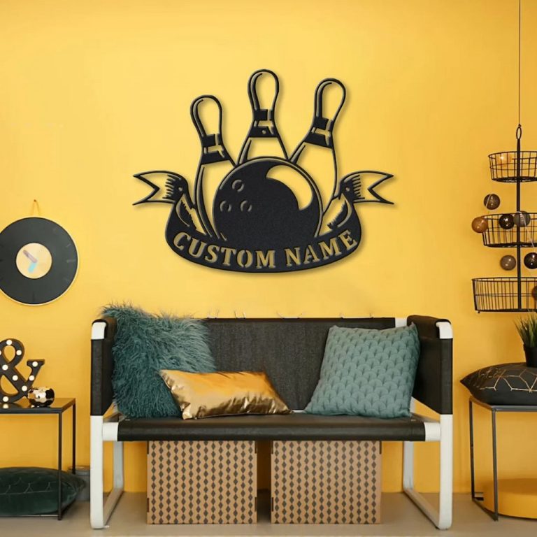 Bowling Metal Sign Personalized Metal Name Signs Home Decor Sport ...