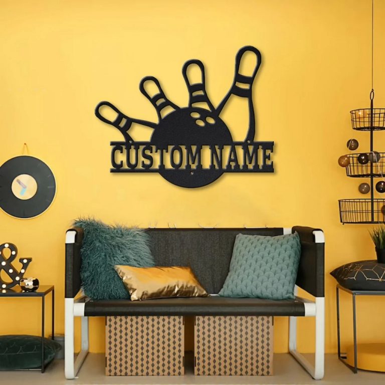 Bowling Metal Sign Personalized Metal Name Signs Home Decor Sport ...