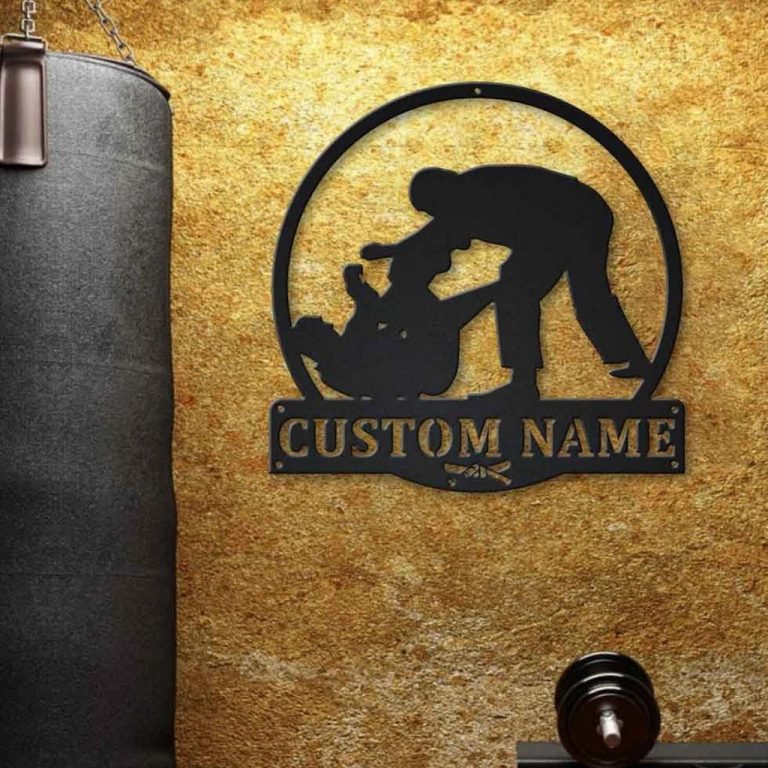 Brazilian Jiu Jitsu Metal Sign Personalized Metal Name Signs Home Decor ...