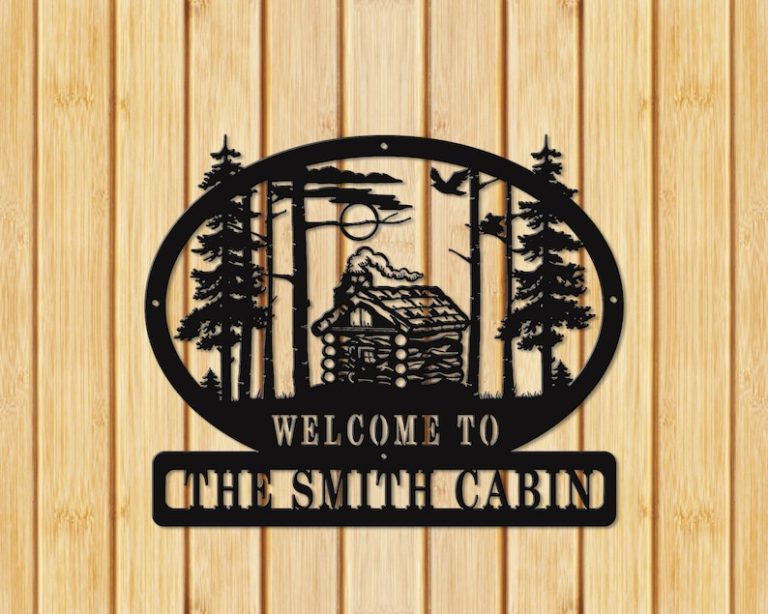 Cabin Welcome Sign Custom Outdoor Metal Signs Family Cabin Lake House ...