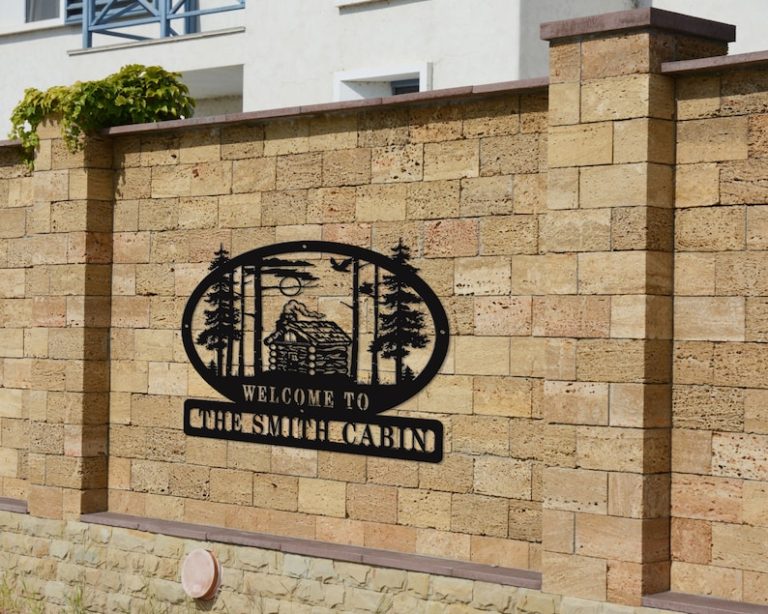 Cabin Welcome Sign Custom Outdoor Metal Signs Family Cabin Lake House ...