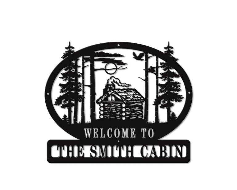 Cabin Welcome Sign Custom Outdoor Metal Signs Family Cabin Lake House ...
