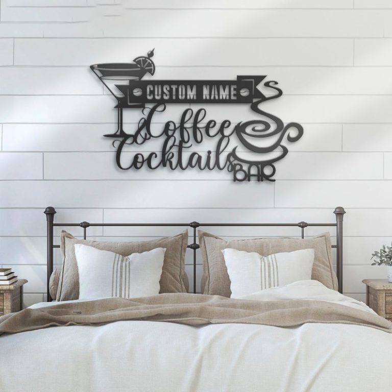 Coffee Bar Signs Cocktail And Coffee Bar Personalized Metal Signs Home ...