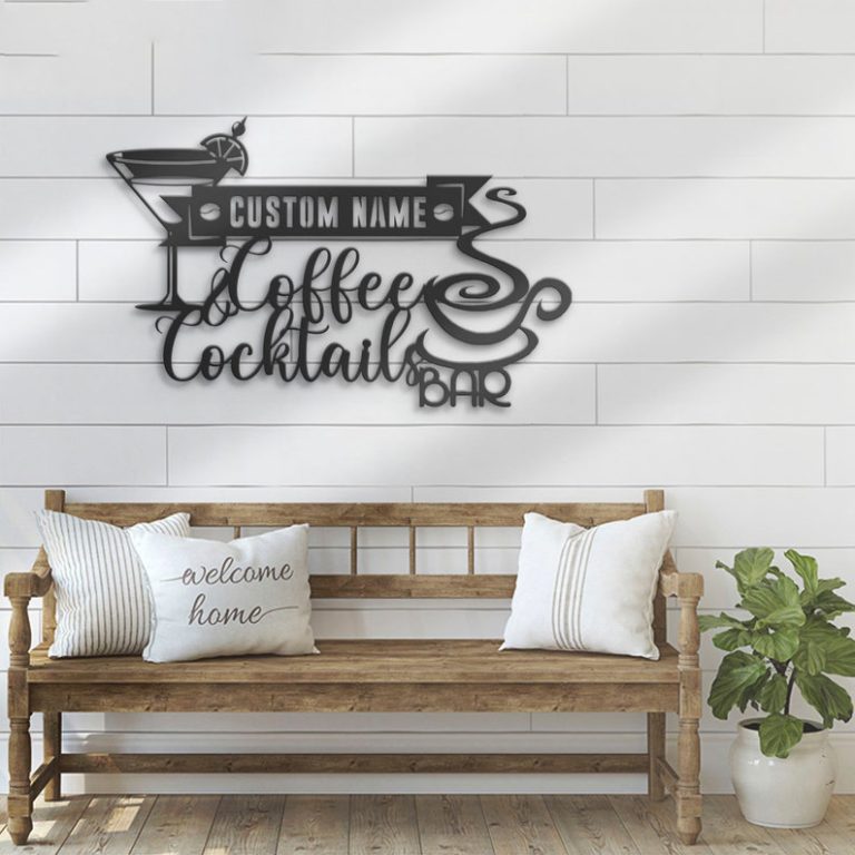 Coffee Bar Signs Cocktail And Coffee Bar Personalized Metal Signs Home ...