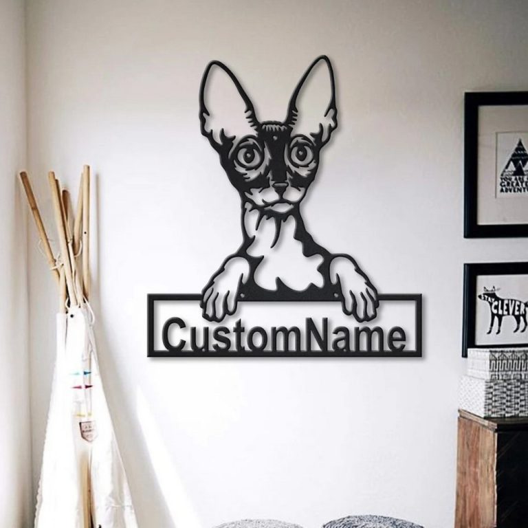 Cornish Rex Cat Metal Art Personalized Metal Name Sign Decor Home Gift ...