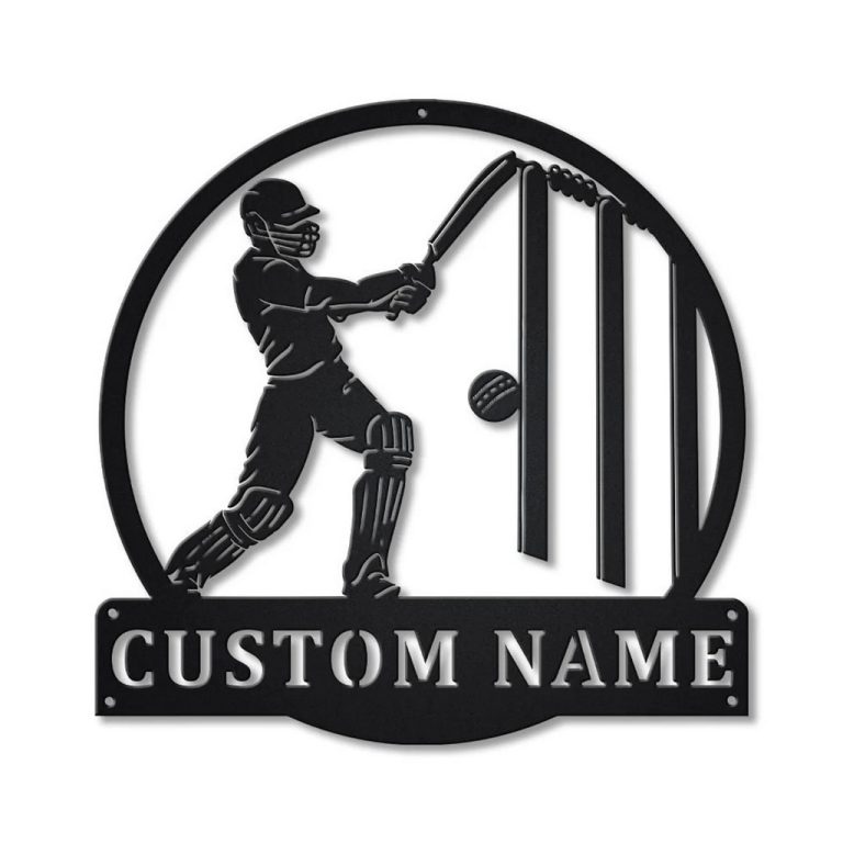 Cricket Sport Metal Sign Personalized Metal Name Signs Home Decor Sport ...