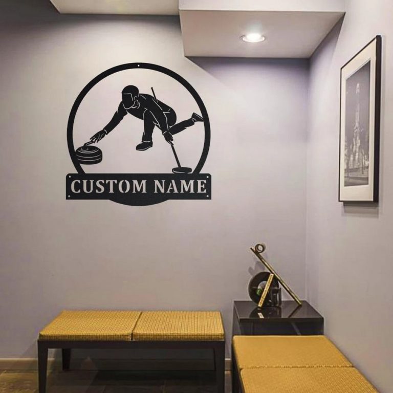 Curling Sport Metal Sign Personalized Metal Name Signs Home Decor Sport ...