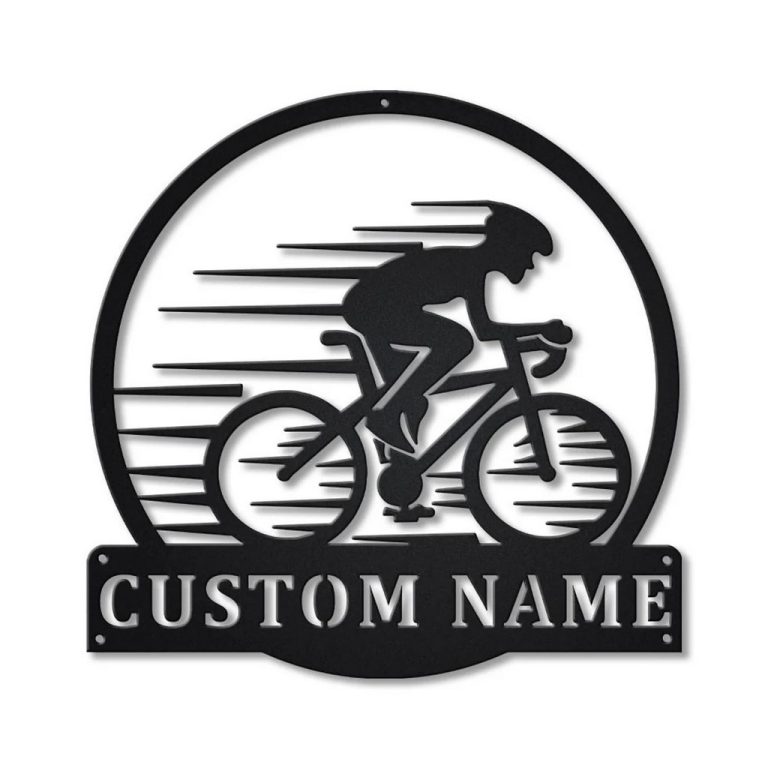 Cycling Sport Metal Sign Personalized Metal Name Signs Home Decor Sport ...