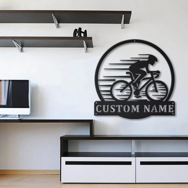 Cycling Sport Metal Sign Personalized Metal Name Signs Home Decor Sport ...