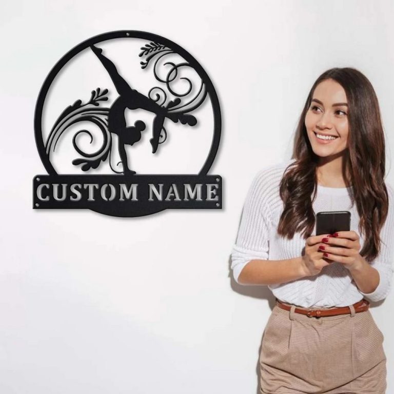 Gymnastics Sport Metal Sign Personalized Metal Name Signs Home Decor ...