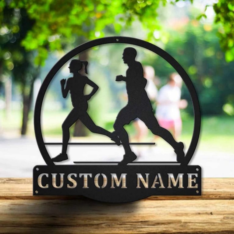 Jogging Metal Sign Personalized Metal Name Signs Home Decor Sport ...