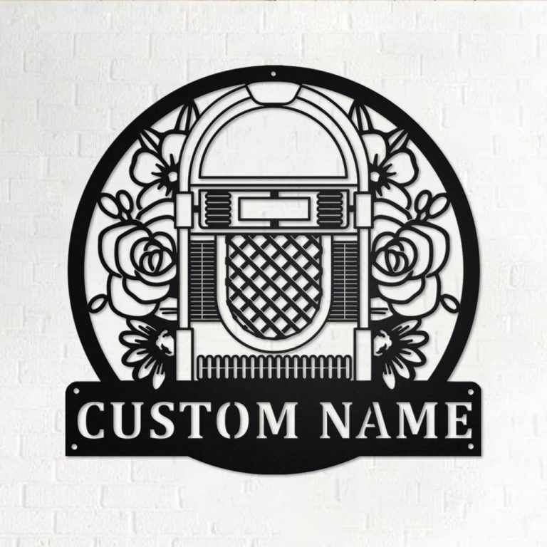 Jukebox Musical Instrument Metal Art Personalized Metal Name Sign Music ...