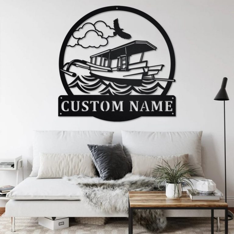 Jukung Boat Metal Wall Art Personalized Metal Name Sign Home Decor Housewarming Gift - Custom ...
