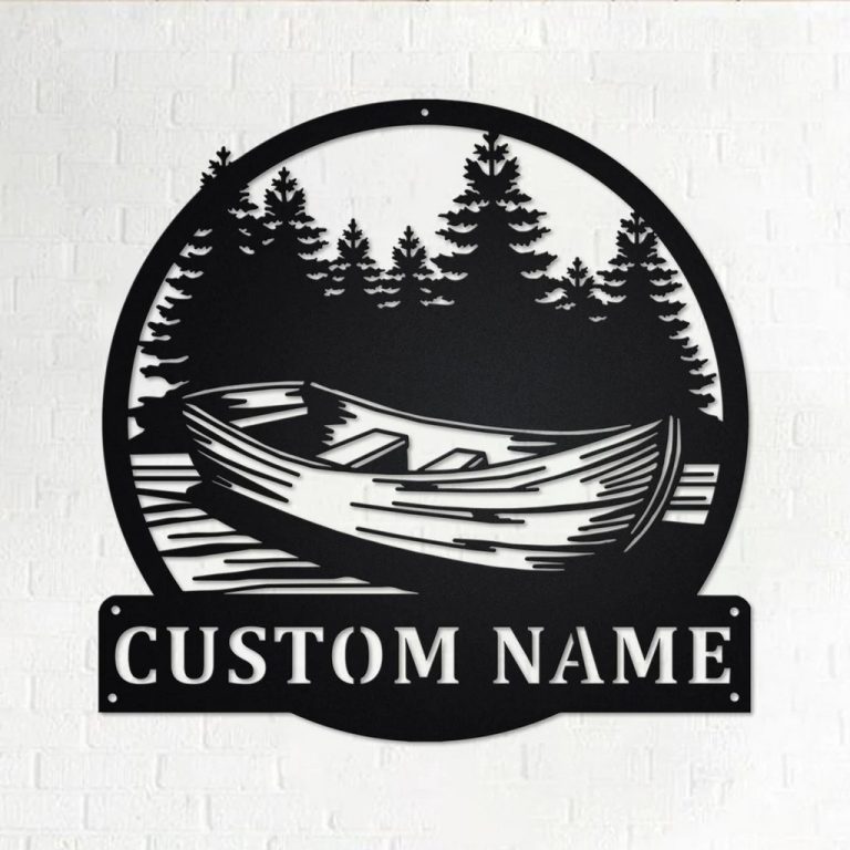 Kayak Canoe Boat Metal Wall Art Personalized Metal Name Sign Home Decor ...