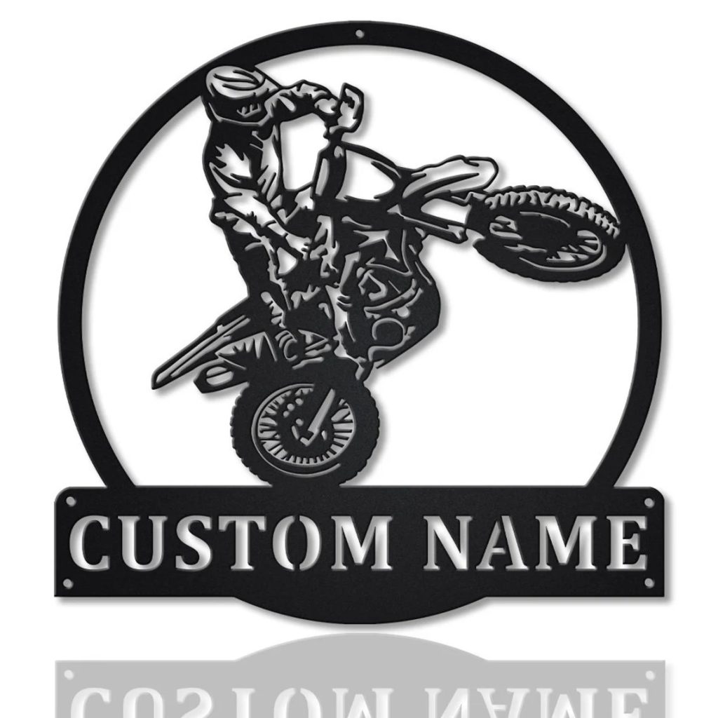 Motocross Dirt Bike Metal Sign Personalized Metal Name Signs Home Decor ...
