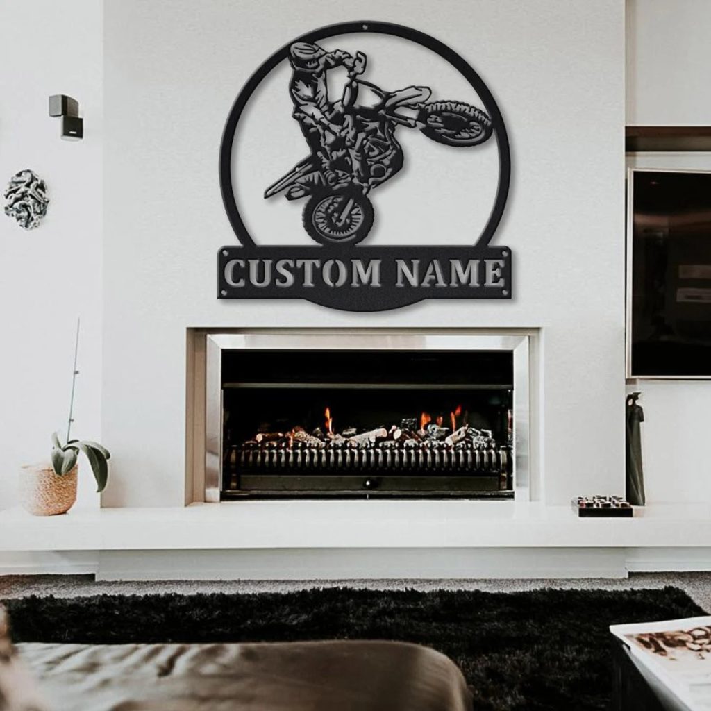 Motocross Dirt Bike Metal Sign Personalized Metal Name Signs Home Decor ...