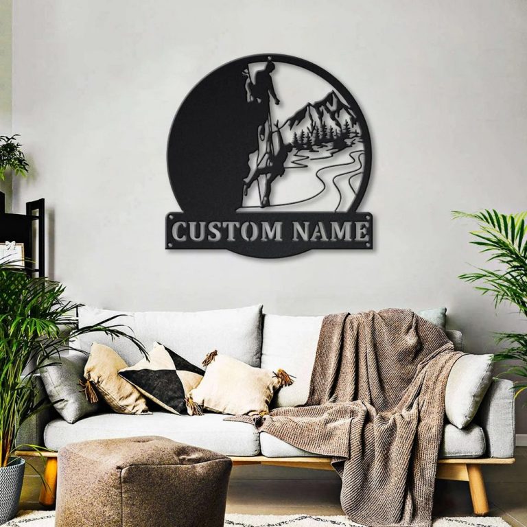 Mountain Climbing Metal Art Personalized Metal Name Signs Home Decor ...