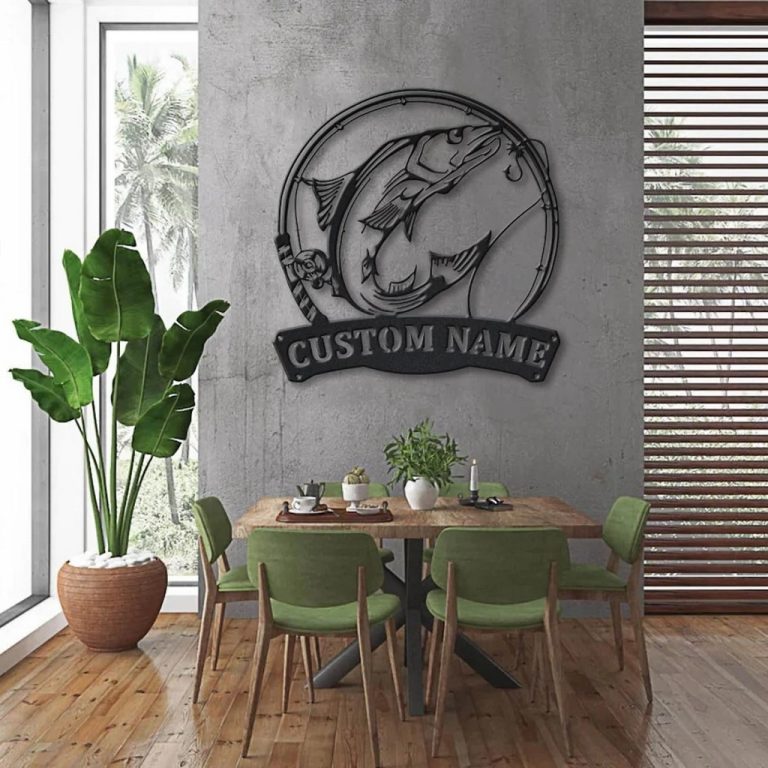 Norwegian Salmon Fish Metal Art Personalized Metal Name Sign Decor Home ...