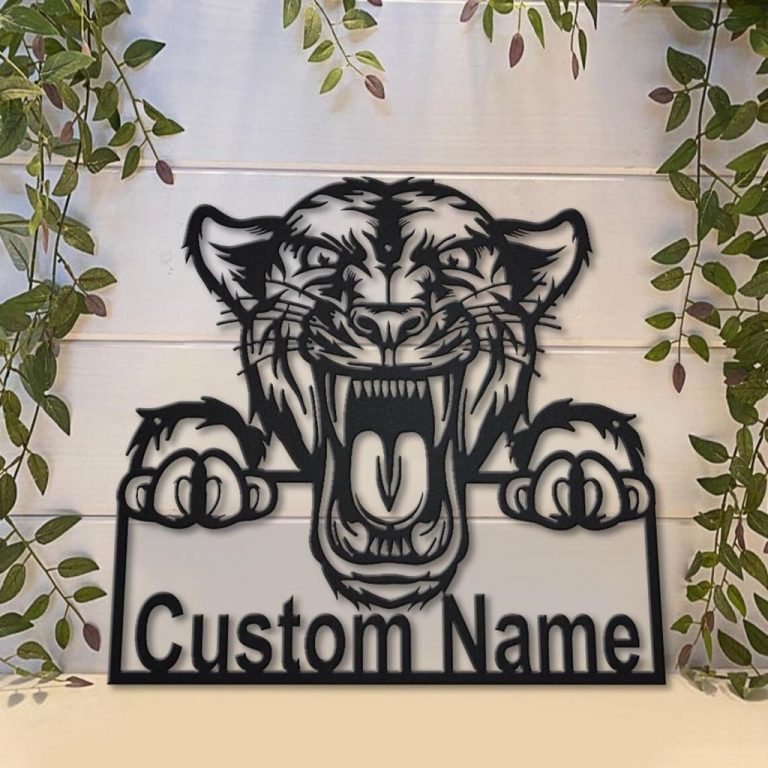 Panther Metal Art Personalized Metal Name Sign Decor Home Gift for ...