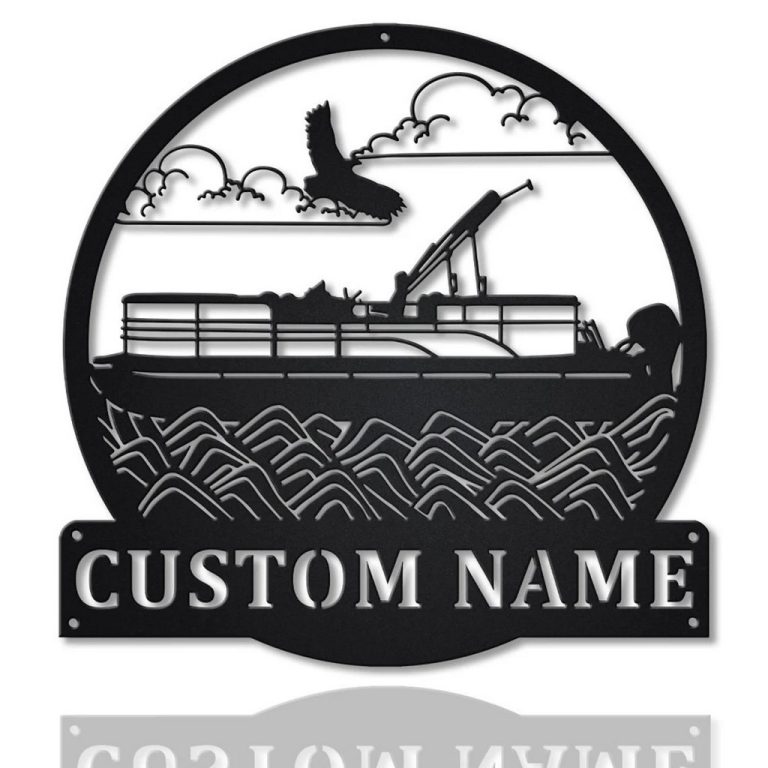 Personalized Pontoon Boat Metal Sign Lake House Decor Housewarming Gift ...