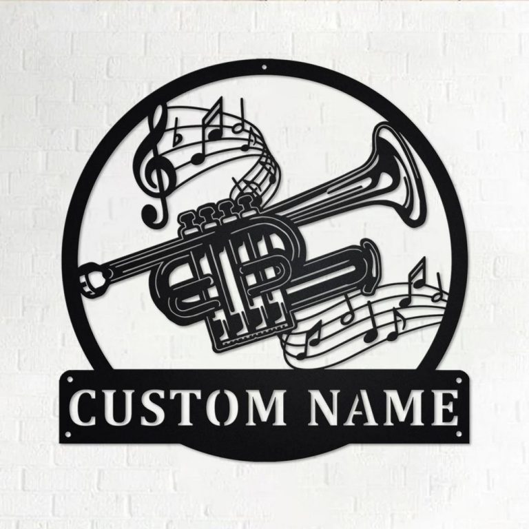Piccolo Trumpet Musical Instrument Metal Art Personalized Metal Name ...
