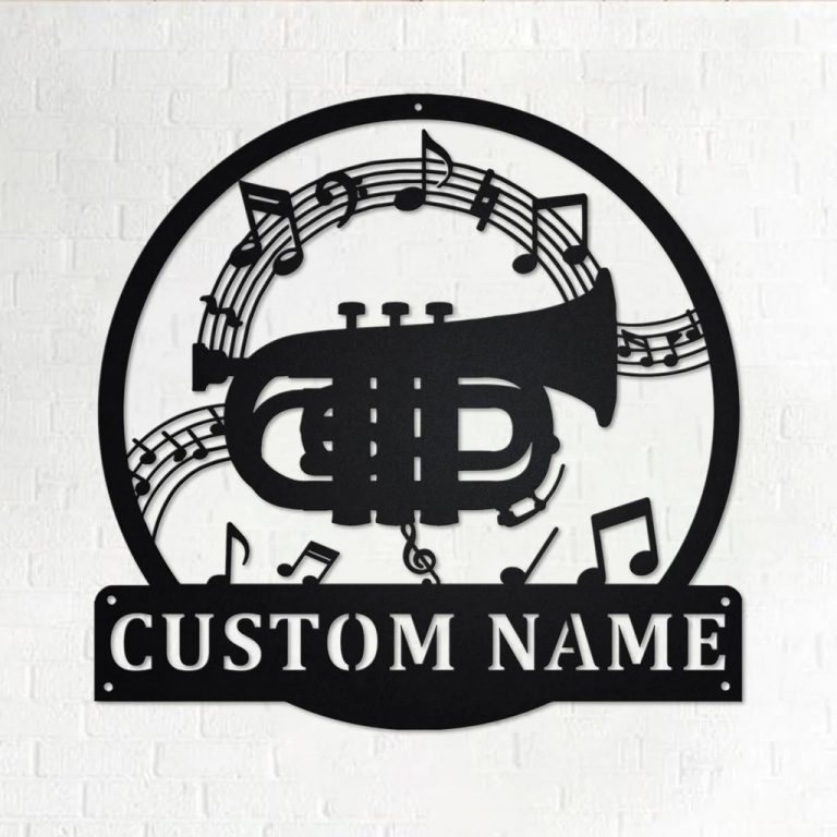 Pocket Trumpet Musical Instrument Metal Art Personalized Metal Name ...