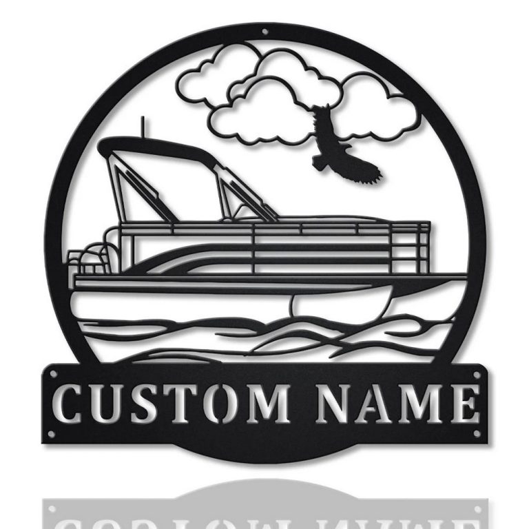 Pontoon Boat Captain Metal Art Personalized Metal Name Sign Lake House ...