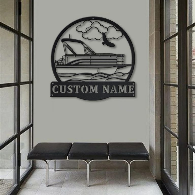 Pontoon Boat Captain Metal Art Personalized Metal Name Sign Lake House ...