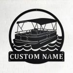 Pontoon Boat Metal Wall Art Personalized Metal Name Sign Home Decor Housewarming Gift - Custom ...