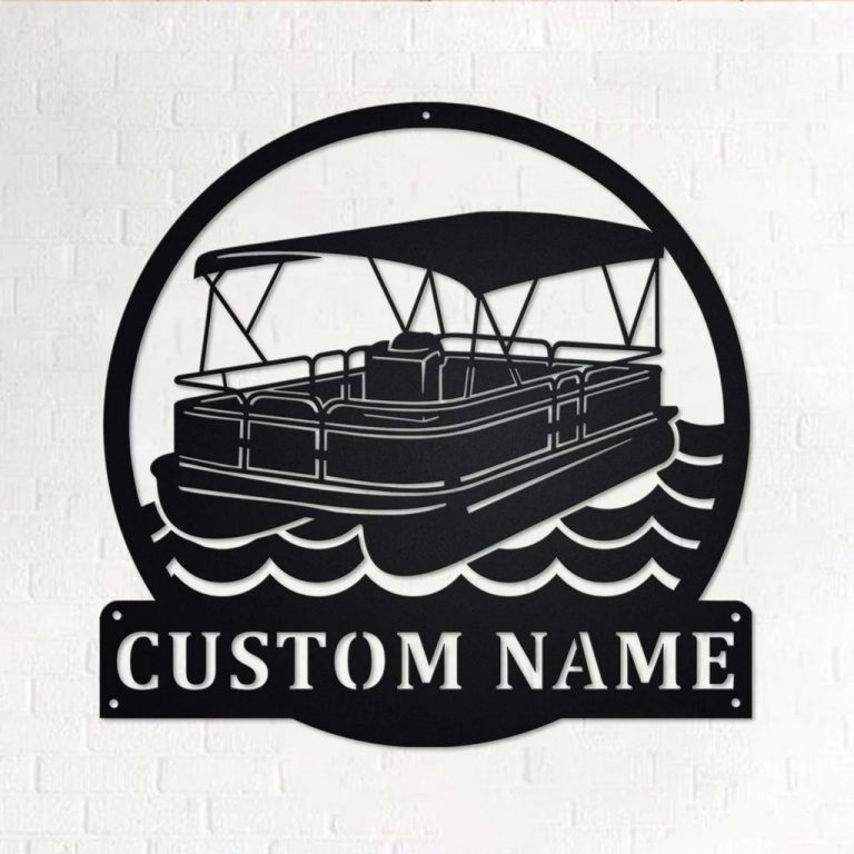 Pontoon Boat Metal Wall Art Personalized Metal Name Sign Home Decor ...