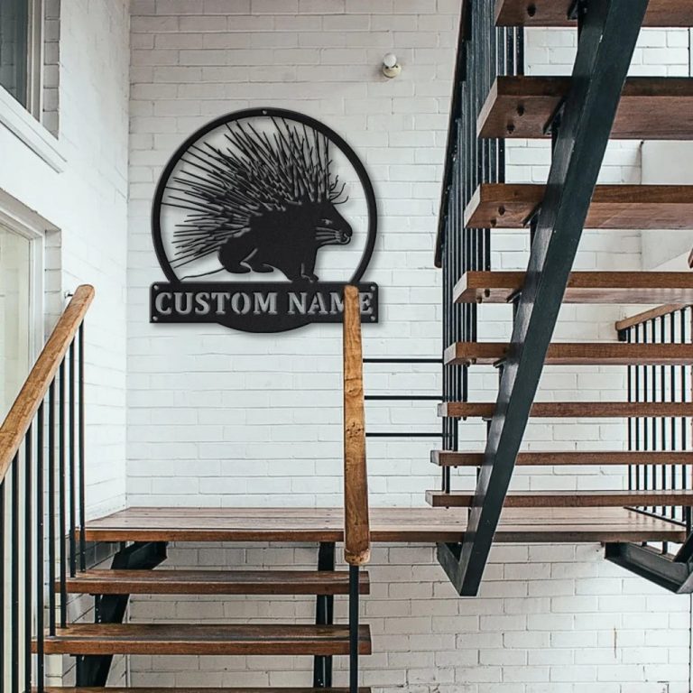 Porcupine Metal Art Personalized Metal Name Sign Decor Home Gift for ...