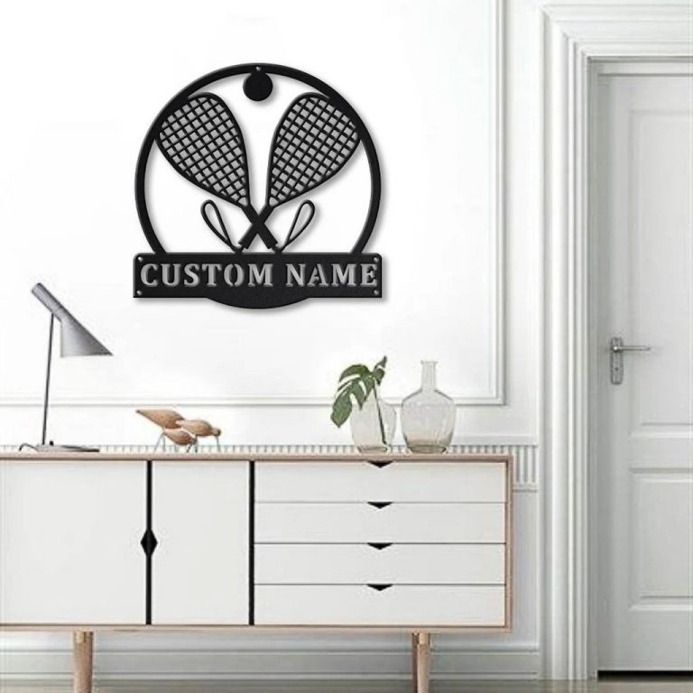 Racquetball Metal Sign Personalized Metal Name Signs Home Decor Sport ...