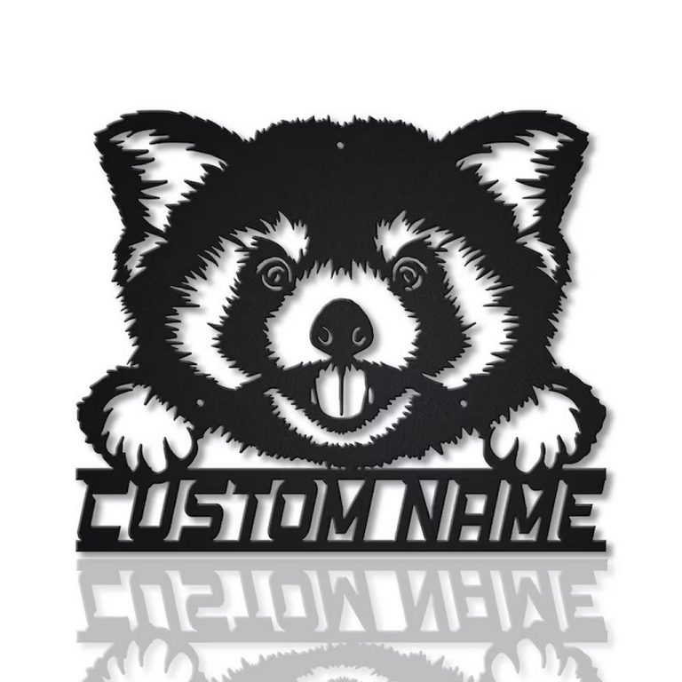 Red Panda Metal Art Personalized Metal Name Sign Decor Home Gift for ...