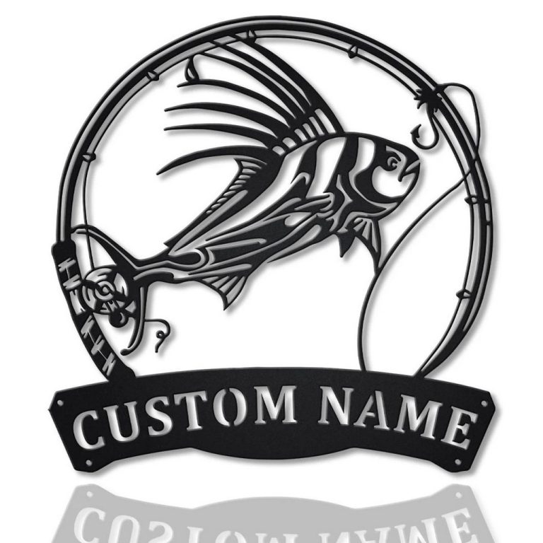 Roosterfish Fish Metal Art Personalized Metal Name Sign Decor Home ...