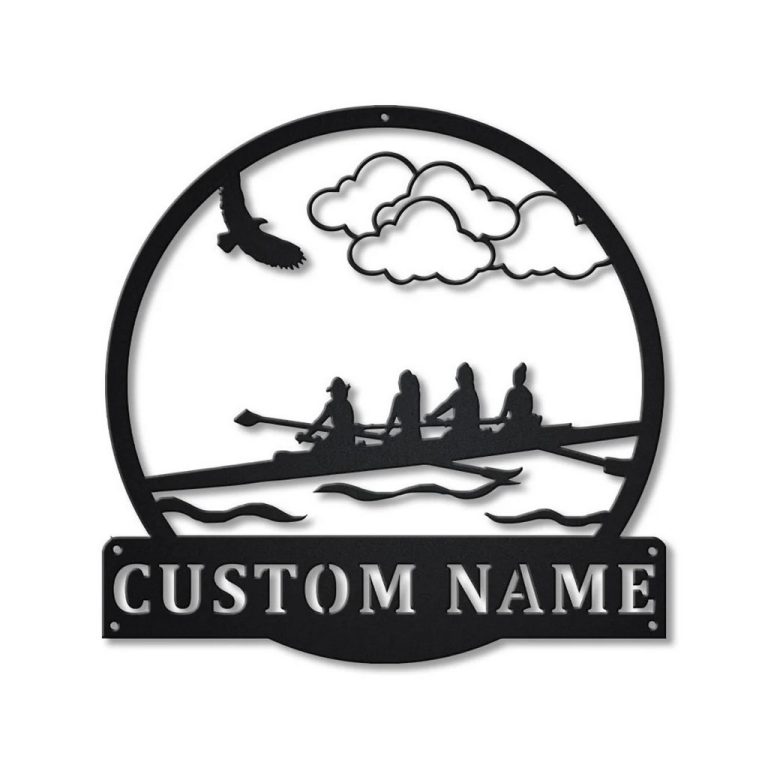 Rowing Metal Sign Personalized Metal Name Signs Home Decor Rowing ...