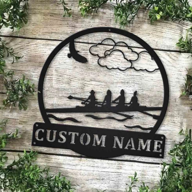Rowing Metal Sign Personalized Metal Name Signs Home Decor Rowing ...