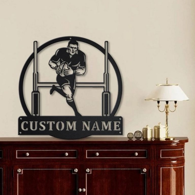 Rugby Union Metal Sign Personalized Metal Name Signs Home Decor Sport ...
