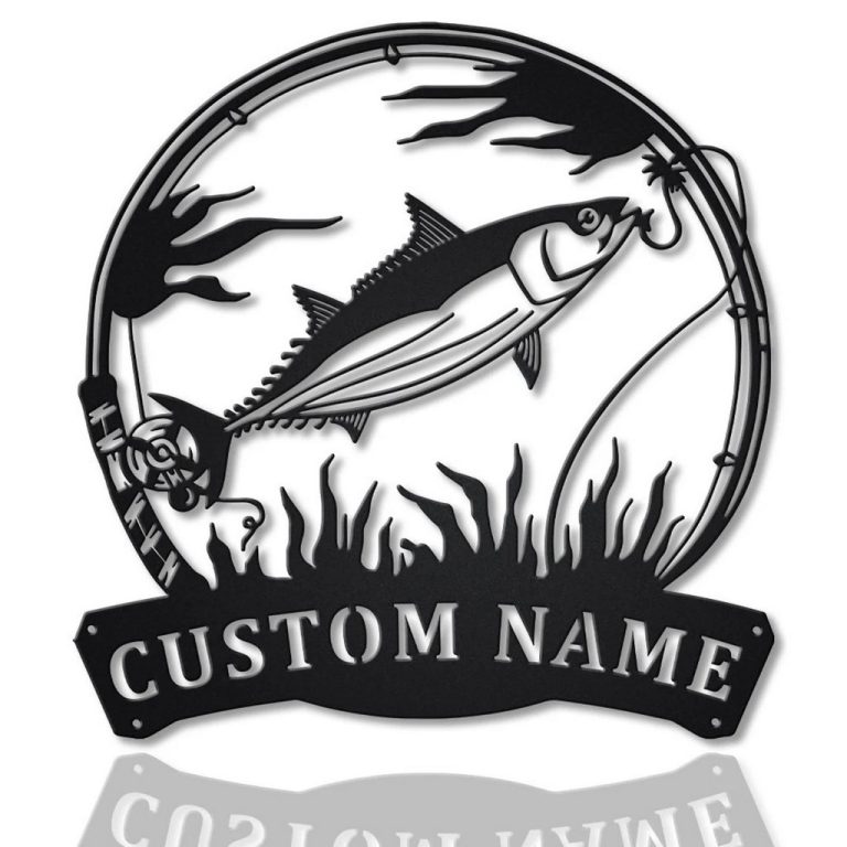 Skipjack Tuna Fish Metal Art Personalized Metal Name Sign Decor Home ...