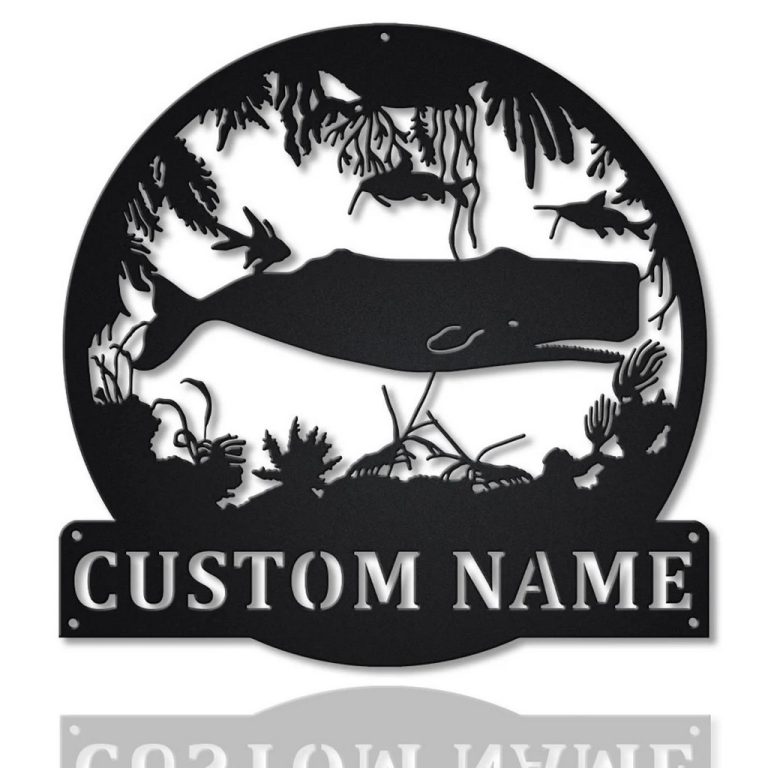 Sperm Whale Metal Art Personalized Metal Name Sign Decor Home Gift for ...