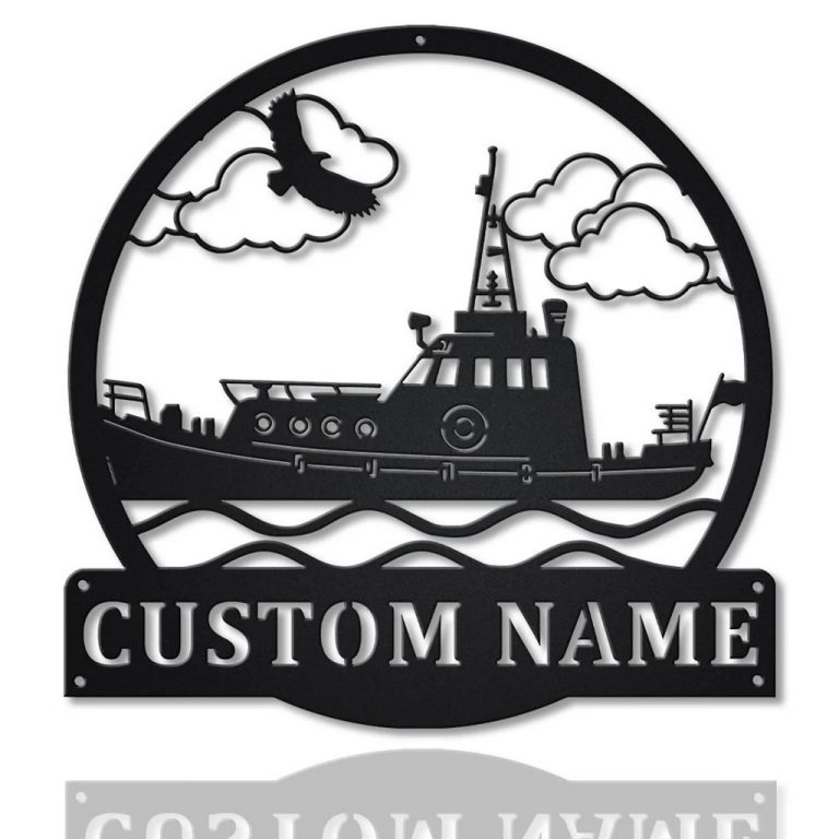 Tugboat Ship Metal Art Personalized Metal Name Sign Home Decor ...