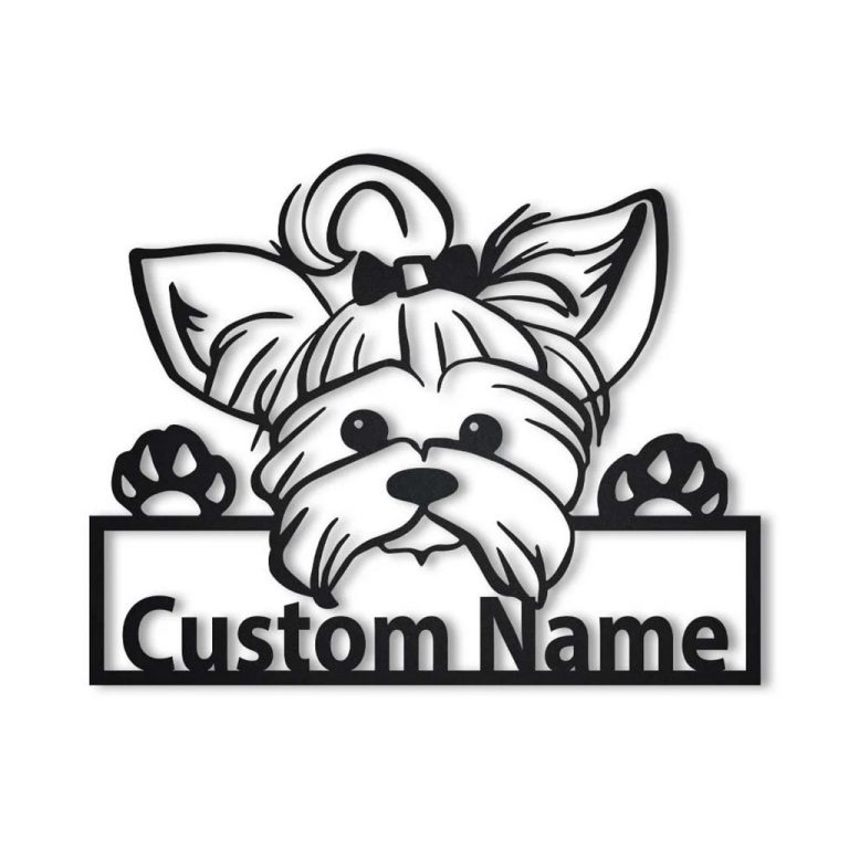 Yorkie Dog Metal Art Personalized Metal Name Sign Home Decor Gift for ...