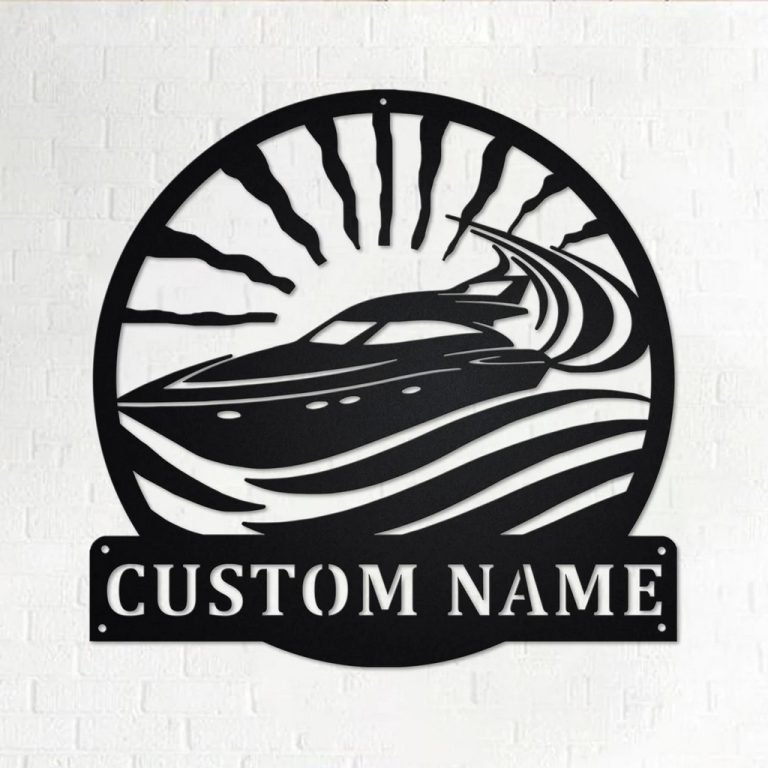 Speed Boat Metal Wall Art Personalized Metal Name Sign Home Decor ...